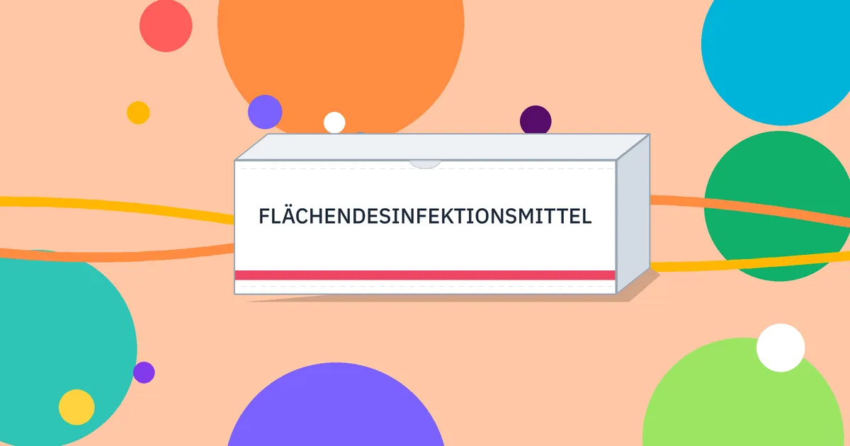 Symbolbild: Packung mit der Aufschrift FLÄCHENDESINFEKTIONSMITTEL (PZN 16868775) – Verfügbarkeit und Bezug in Apotheken in Frankfurt am Main