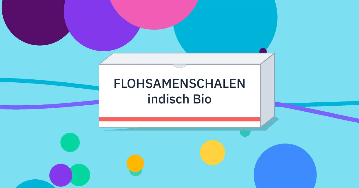 Symbolbild: Packung mit der Aufschrift FLOHSAMENSCHALEN indisch Bio (PZN 12562128) – Verfügbarkeit und Bezug in Apotheken in Frankfurt am Main