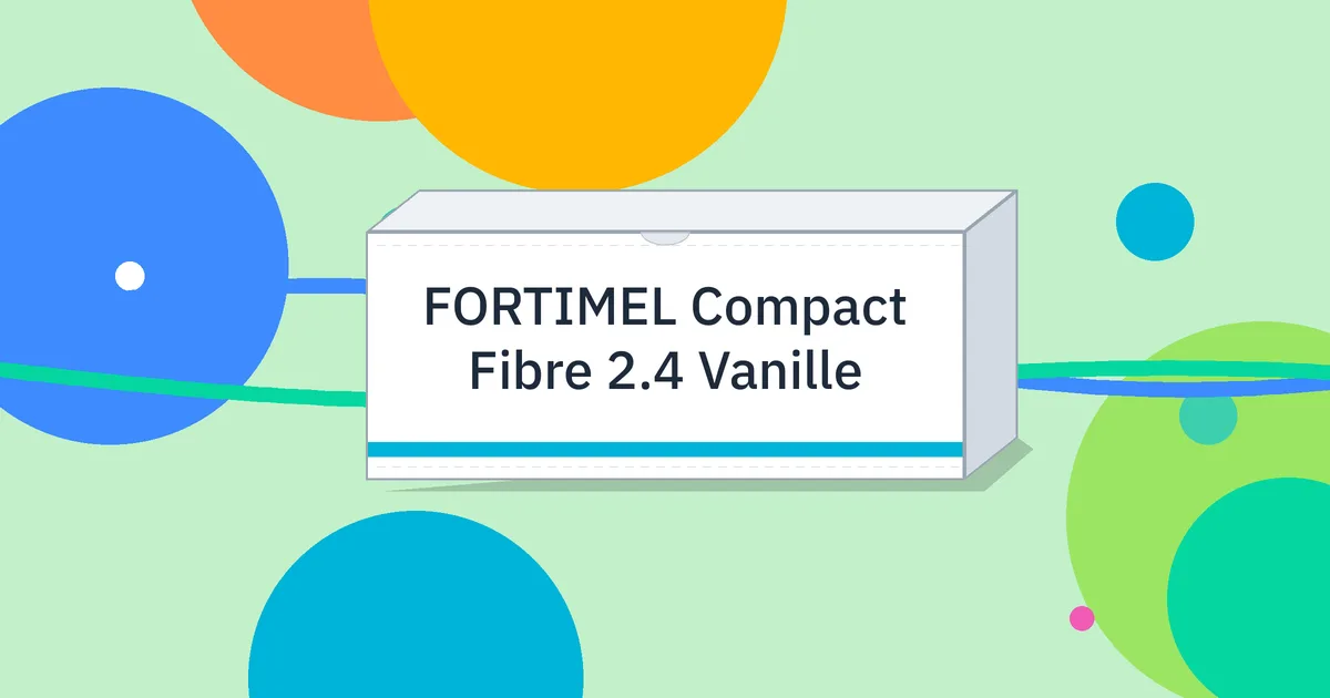 Symbolbild: Packung mit der Aufschrift FORTIMEL Compact Fibre 2.4 Vanille (PZN 19531208) – Verfügbarkeit und Bezug in Apotheken in Frankfurt am Main