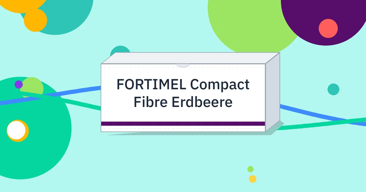Symbolbild: Packung mit der Aufschrift FORTIMEL Compact Fibre Erdbeere (PZN 08997091) – Verfügbarkeit und Bezug in Apotheken in Frankfurt am Main