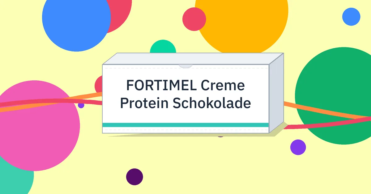 Symbolbild: Packung mit der Aufschrift FORTIMEL Creme Protein Schokolade (PZN 19386953) – Verfügbarkeit und Bezug in Apotheken in Frankfurt am Main