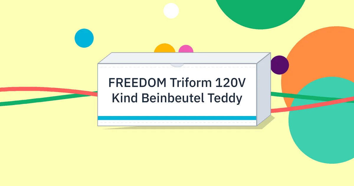 Symbolbild: Packung mit der Aufschrift FREEDOM Triform 120V Kind Beinbeutel Teddy (PZN 04177712) – Verfügbarkeit und Bezug in Apotheken in Frankfurt am Main