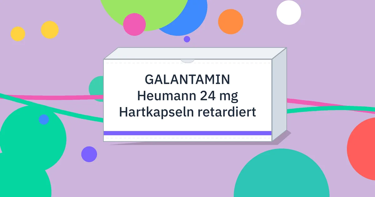 Symbolbild: Packung mit der Aufschrift GALANTAMIN Heumann 24 mg Hartkapseln retardiert (PZN 09632902) – Verfügbarkeit und Bezug in Apotheken in Frankfurt am Main