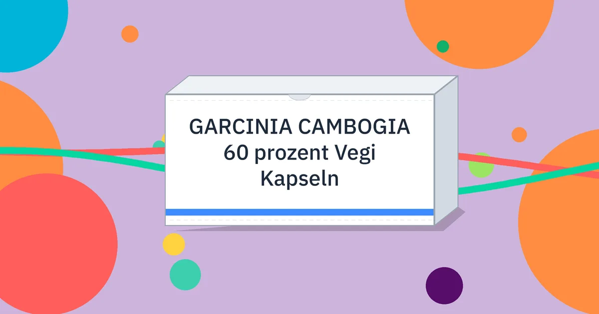 Symbolbild: Packung mit der Aufschrift GARCINIA CAMBOGIA 60 prozent Vegi Kapseln (PZN 04412828) – Verfügbarkeit und Bezug in Apotheken in Frankfurt am Main
