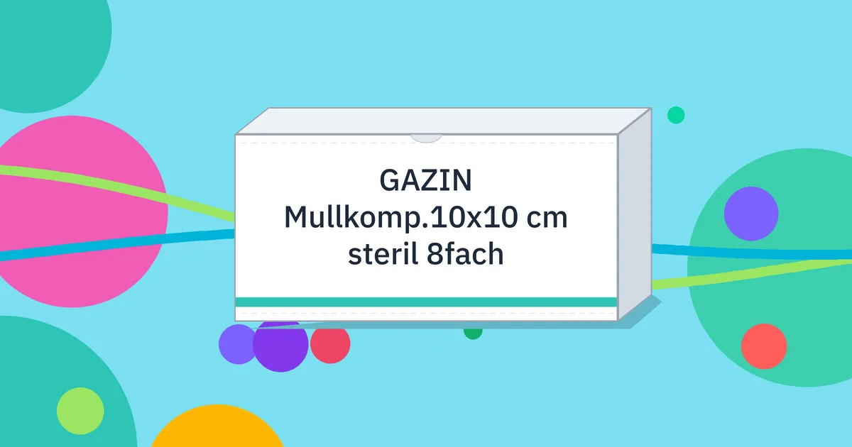 Symbolbild: Packung mit der Aufschrift GAZIN Mullkomp.10x10 cm steril 8fach (PZN 14444031) – Verfügbarkeit und Bezug in Apotheken in Frankfurt am Main
