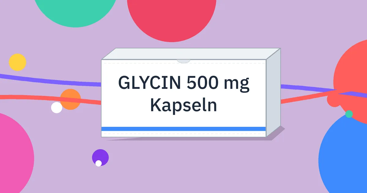 Symbolbild: Packung mit der Aufschrift GLYCIN 500 mg Kapseln (PZN 09238677) – Verfügbarkeit und Bezug in Apotheken in Frankfurt am Main