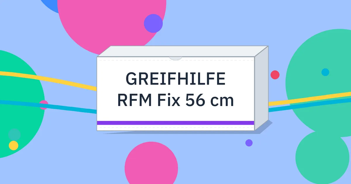Symbolbild: Packung mit der Aufschrift GREIFHILFE RFM Fix 56 cm (PZN 13879637) – Verfügbarkeit und Bezug in Apotheken in Frankfurt am Main