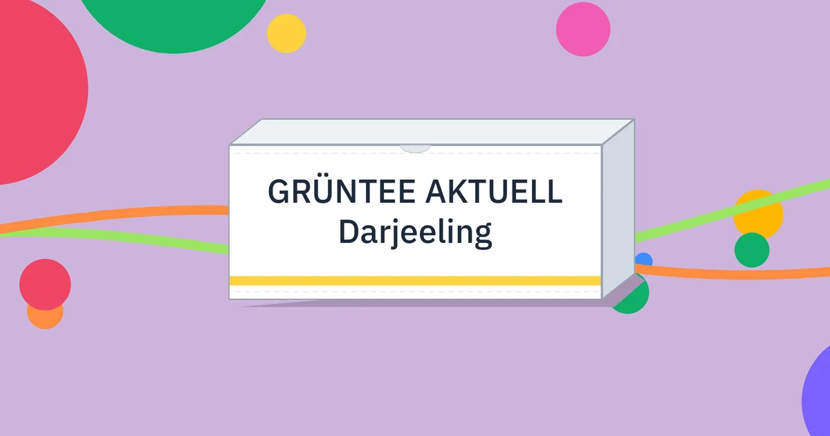 Symbolbild: Packung mit der Aufschrift GRÜNTEE AKTUELL Darjeeling (PZN 06188068) – Verfügbarkeit und Bezug in Apotheken in Frankfurt am Main