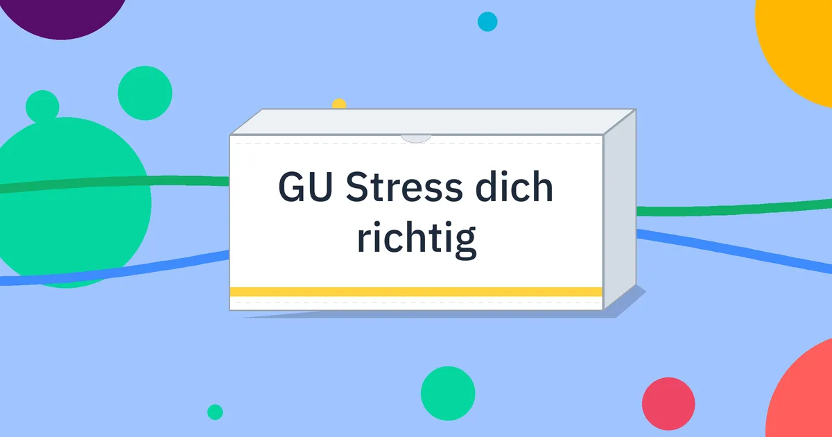 Symbolbild: Packung mit der Aufschrift GU Stress dich richtig (PZN 17963607) – Verfügbarkeit und Bezug in Apotheken in Frankfurt am Main