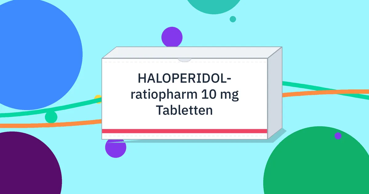 Symbolbild: Packung mit der Aufschrift HALOPERIDOL-ratiopharm 10 mg Tabletten (PZN 04334146) – Verfügbarkeit und Bezug in Apotheken in Frankfurt am Main