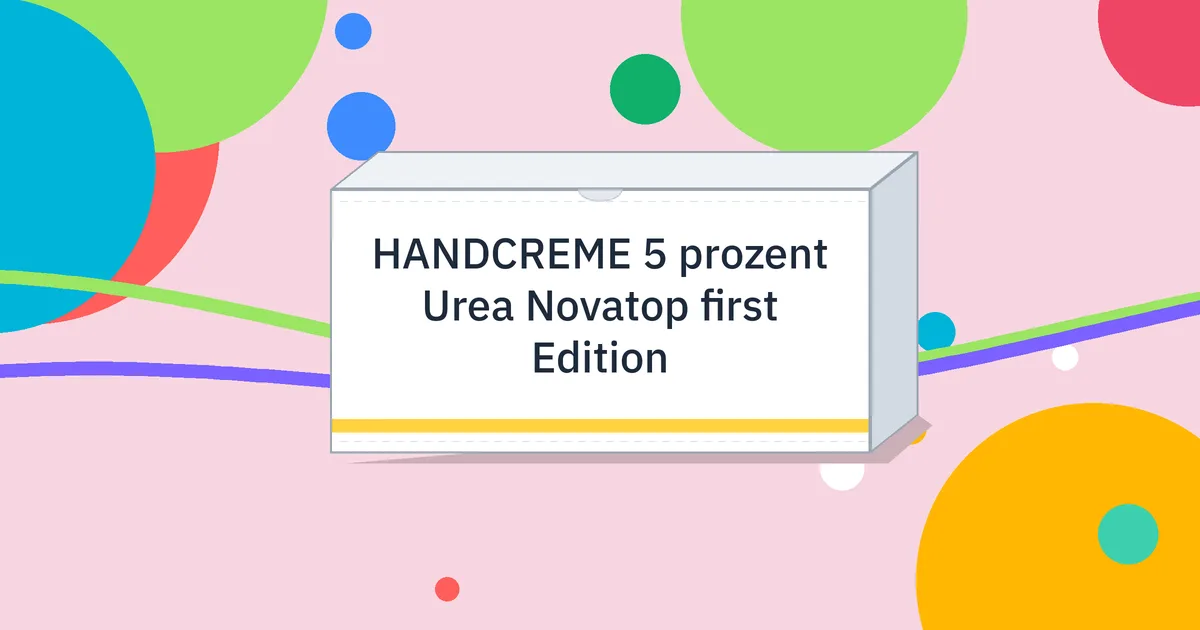 Symbolbild: Packung mit der Aufschrift HANDCREME 5 prozent Urea Novatop first Edition (PZN 17877670) – Verfügbarkeit und Bezug in Apotheken in Frankfurt am Main