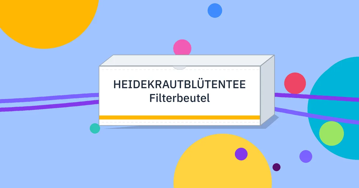Symbolbild: Packung mit der Aufschrift HEIDEKRAUTBLÜTENTEE Filterbeutel (PZN 01244980) – Verfügbarkeit und Bezug in Apotheken in Frankfurt am Main