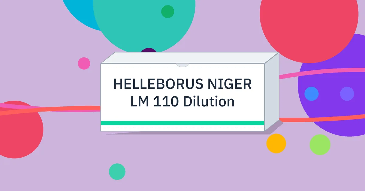 Symbolbild: Packung mit der Aufschrift HELLEBORUS NIGER LM 110 Dilution (PZN 12886457) – Verfügbarkeit und Bezug in Apotheken in Frankfurt am Main