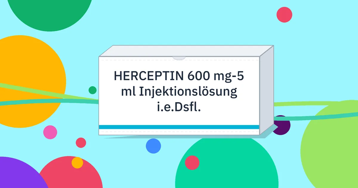 Symbolbild: Packung mit der Aufschrift HERCEPTIN 600 mg-5 ml Injektionslösung i.e.Dsfl. (PZN 12651895) – Verfügbarkeit und Bezug in Apotheken in Frankfurt am Main