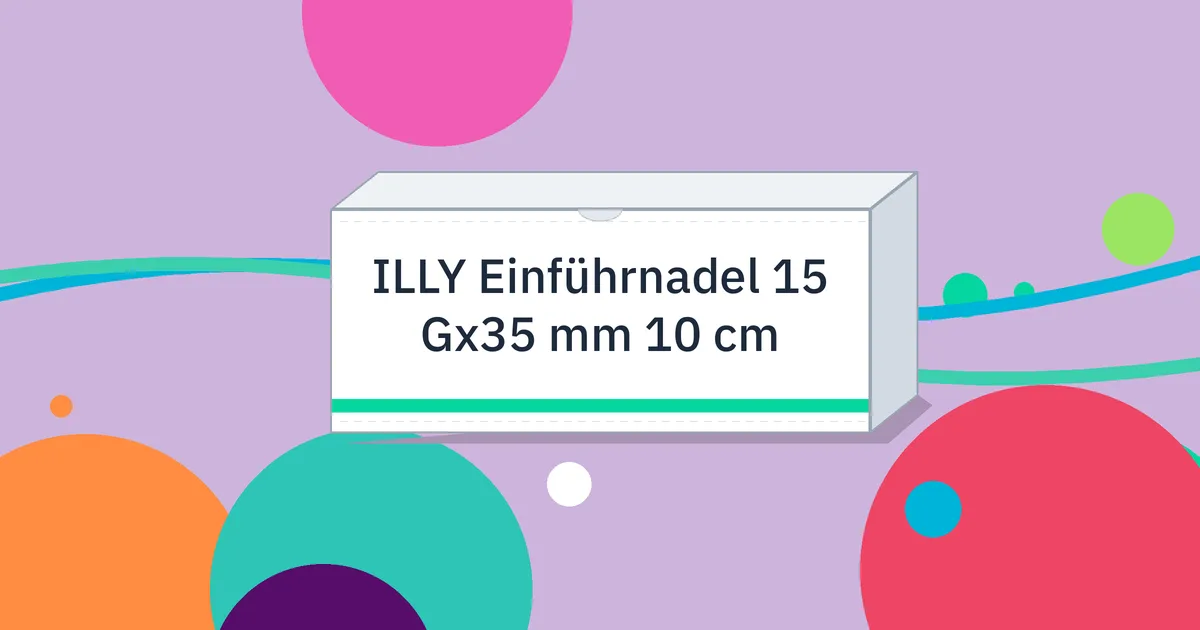 Symbolbild: Packung mit der Aufschrift ILLY Einführnadel 15 Gx35 mm 10 cm (PZN 16921185) – Verfügbarkeit und Bezug in Apotheken in Frankfurt am Main