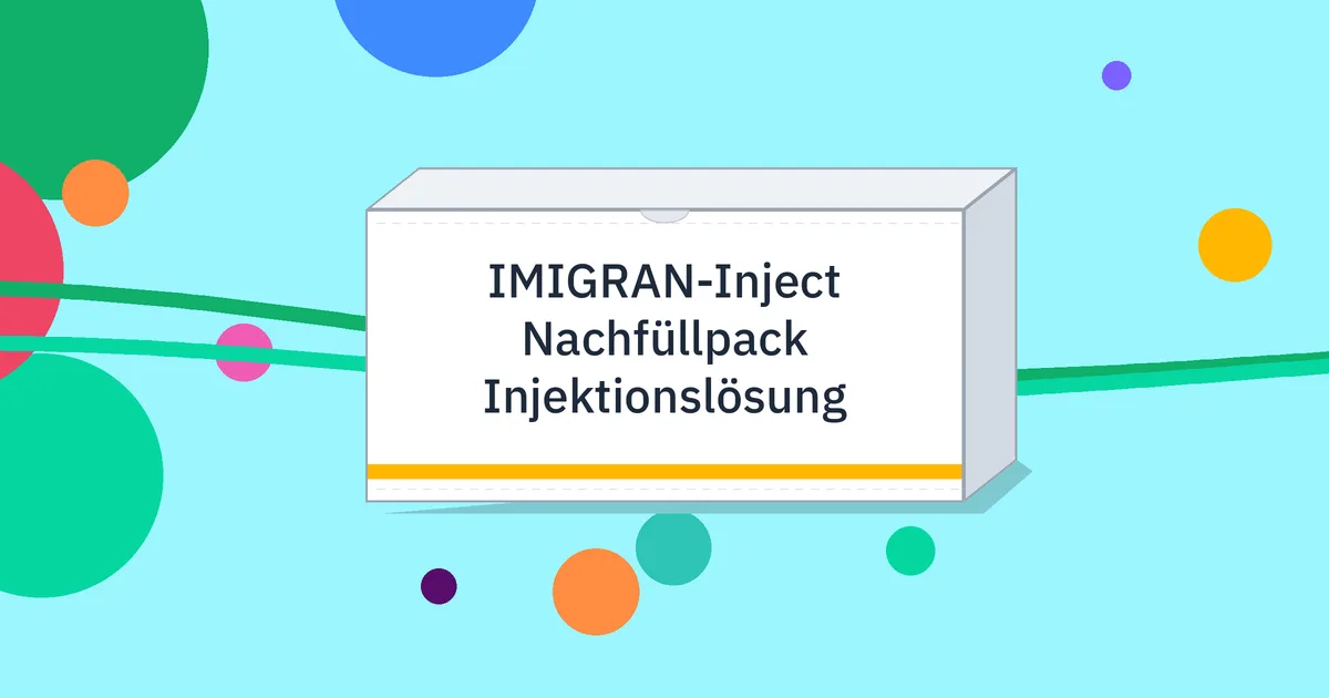Symbolbild: Packung mit der Aufschrift IMIGRAN-Inject Nachfüllpack Injektionslösung (PZN 11235315) – Verfügbarkeit und Bezug in Apotheken in Frankfurt am Main