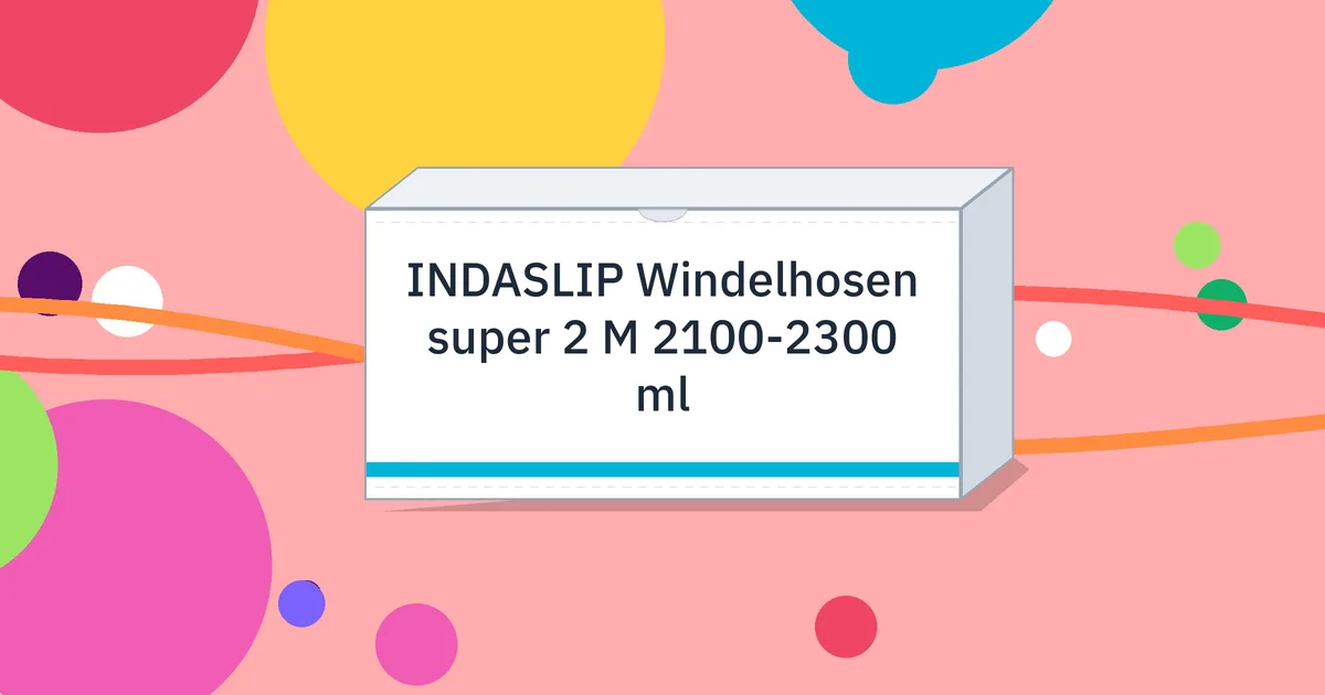 Symbolbild: Packung mit der Aufschrift INDASLIP Windelhosen super 2 M 2100-2300 ml (PZN 09922600) – Verfügbarkeit und Bezug in Apotheken in Frankfurt am Main