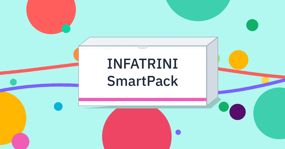 Symbolbild: Packung mit der Aufschrift INFATRINI SmartPack (PZN 14133118) – Verfügbarkeit und Bezug in Apotheken in Frankfurt am Main