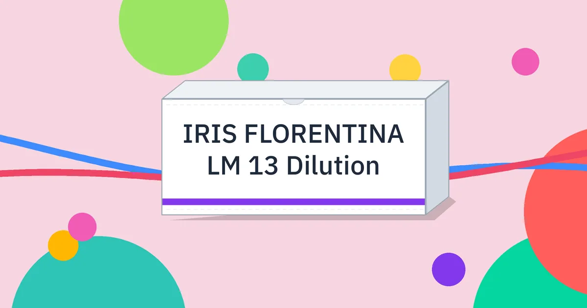 Symbolbild: Packung mit der Aufschrift IRIS FLORENTINA LM 13 Dilution (PZN 13560947) – Verfügbarkeit und Bezug in Apotheken in Frankfurt am Main