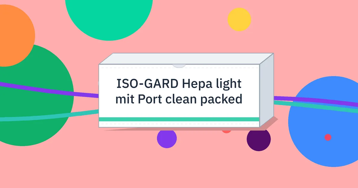 Symbolbild: Packung mit der Aufschrift ISO-GARD Hepa light mit Port clean packed (PZN 00670717) – Verfügbarkeit und Bezug in Apotheken in Frankfurt am Main