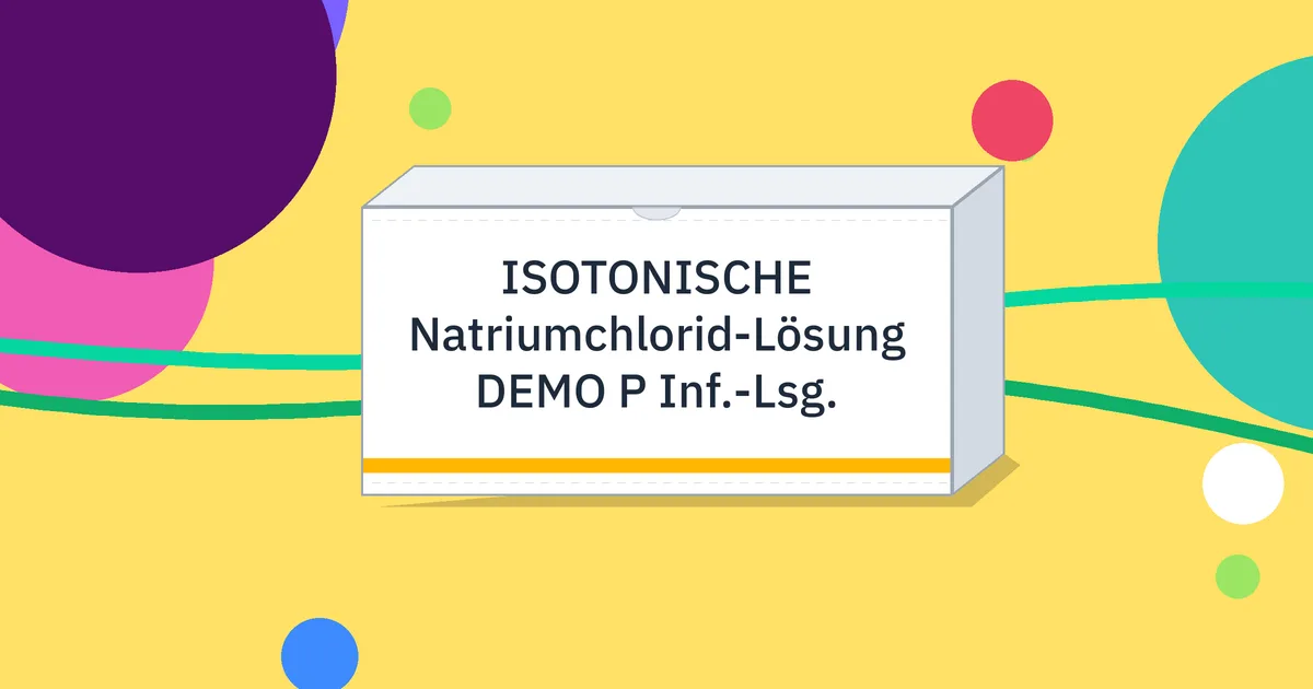 Symbolbild: Packung mit der Aufschrift ISOTONISCHE Natriumchlorid-Lösung DEMO P Inf.-Lsg. (PZN 10275229) – Verfügbarkeit und Bezug in Apotheken in Frankfurt am Main
