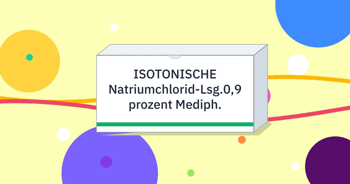 Symbolbild: Packung mit der Aufschrift ISOTONISCHE Natriumchlorid-Lsg.0,9 prozent Mediph. (PZN 19392215) – Verfügbarkeit und Bezug in Apotheken in Frankfurt am Main