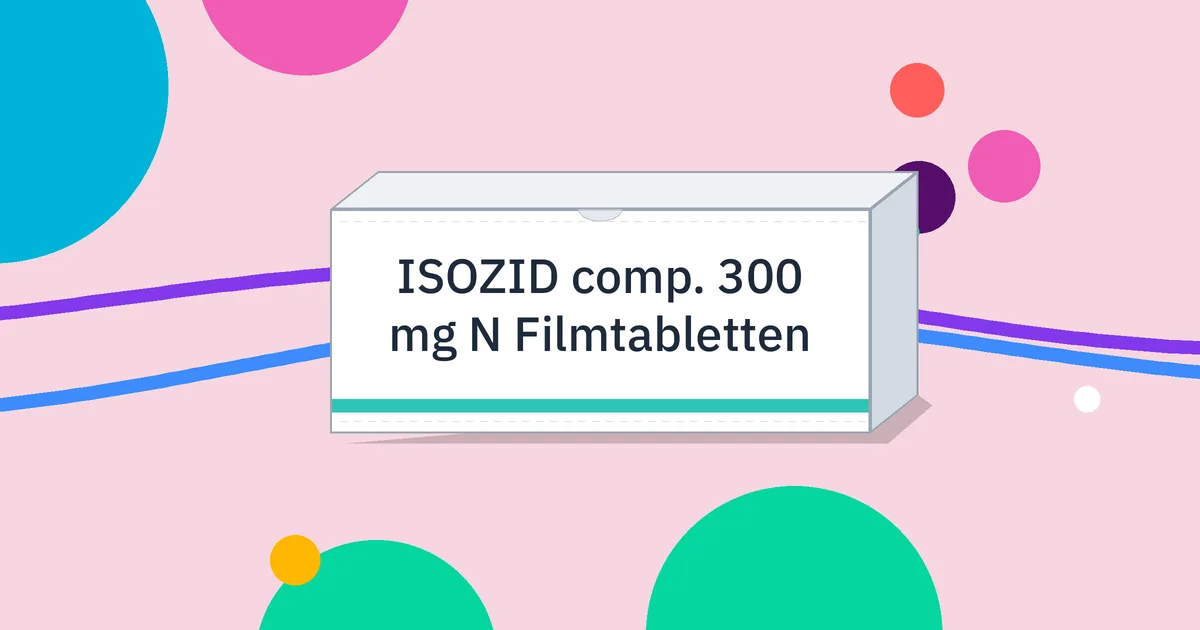 Symbolbild: Packung mit der Aufschrift ISOZID comp. 300 mg N Filmtabletten (PZN 04810061) – Verfügbarkeit und Bezug in Apotheken in Frankfurt am Main
