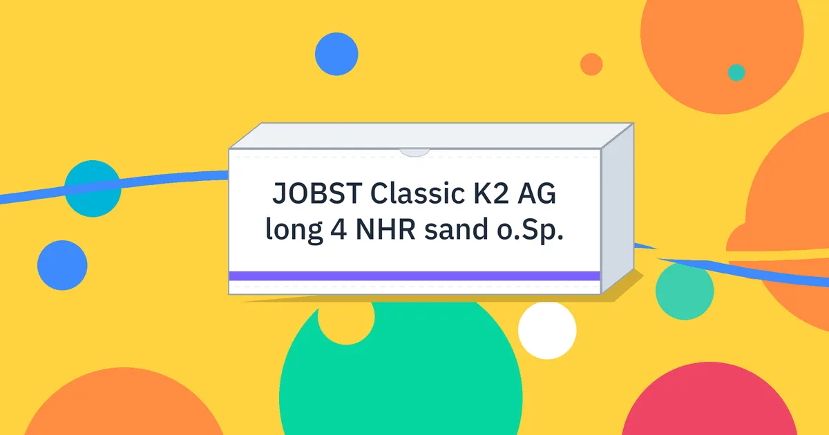 Symbolbild: Packung mit der Aufschrift JOBST Classic K2 AG long 4 NHR sand o.Sp. (PZN 10726672) – Verfügbarkeit und Bezug in Apotheken in Frankfurt am Main