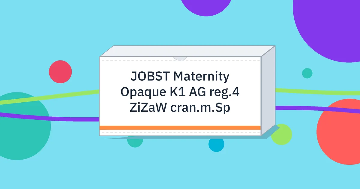 Symbolbild: Packung mit der Aufschrift JOBST Maternity Opaque K1 AG reg.4 ZiZaW cran.m.Sp (PZN 15857166) – Verfügbarkeit und Bezug in Apotheken in Frankfurt am Main