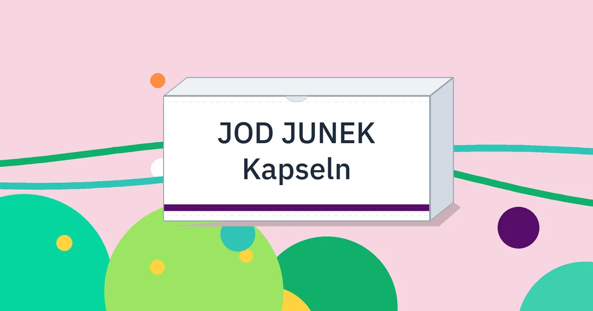 Symbolbild: Packung mit der Aufschrift JOD JUNEK Kapseln (PZN 01105706) – Verfügbarkeit und Bezug in Apotheken in Frankfurt am Main