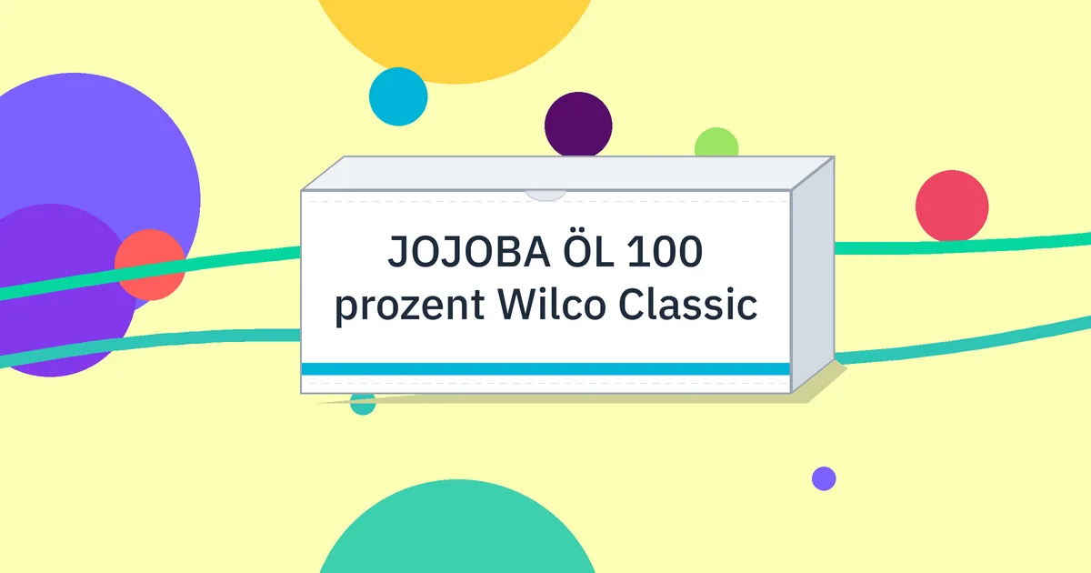 Symbolbild: Packung mit der Aufschrift JOJOBA ÖL 100 prozent Wilco Classic (PZN 03107514) – Verfügbarkeit und Bezug in Apotheken in Frankfurt am Main