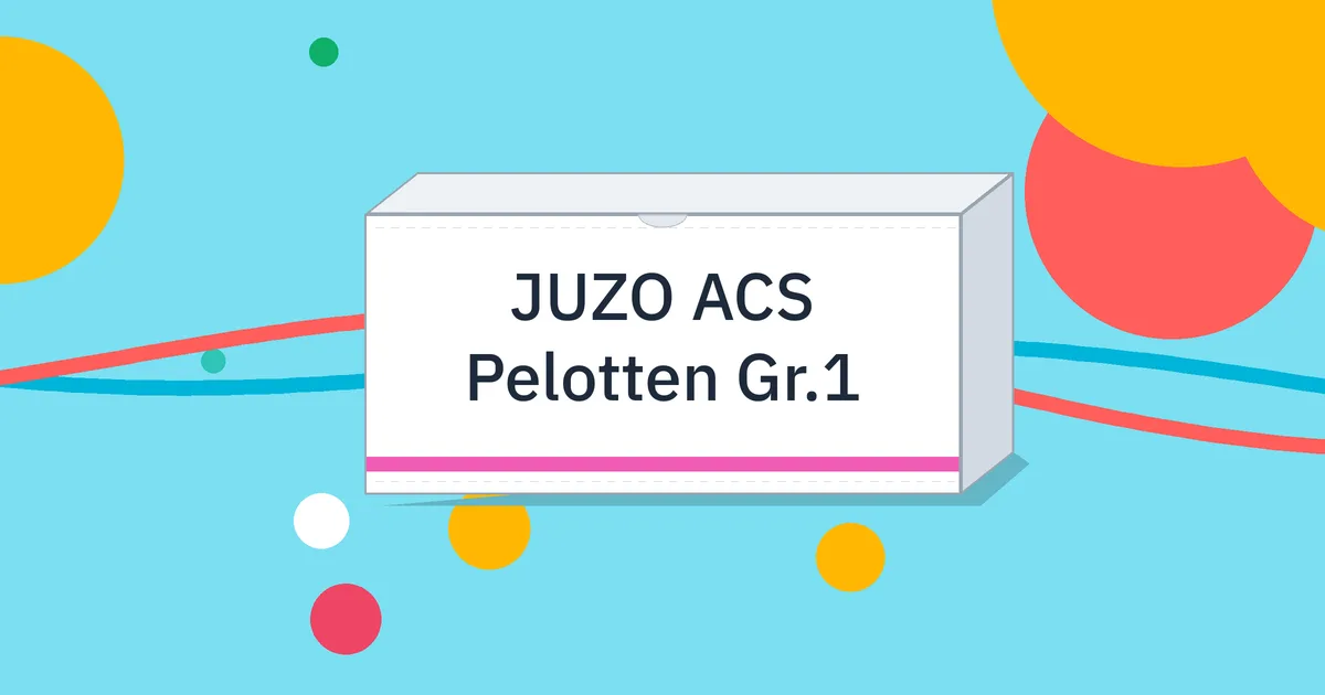 Symbolbild: Packung mit der Aufschrift JUZO ACS Pelotten Gr.1 (PZN 13576061) – Verfügbarkeit und Bezug in Apotheken in Frankfurt am Main