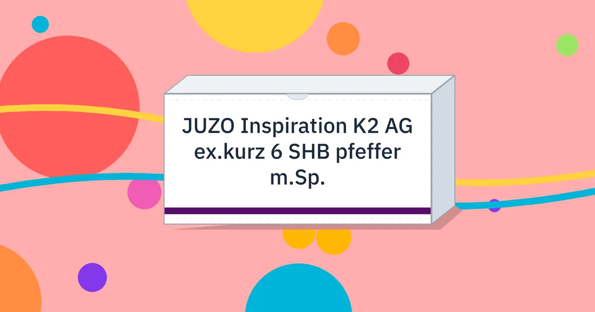 Symbolbild: Packung mit der Aufschrift JUZO Inspiration K2 AG ex.kurz 6 SHB pfeffer m.Sp. (PZN 14925836) – Verfügbarkeit und Bezug in Apotheken in Frankfurt am Main