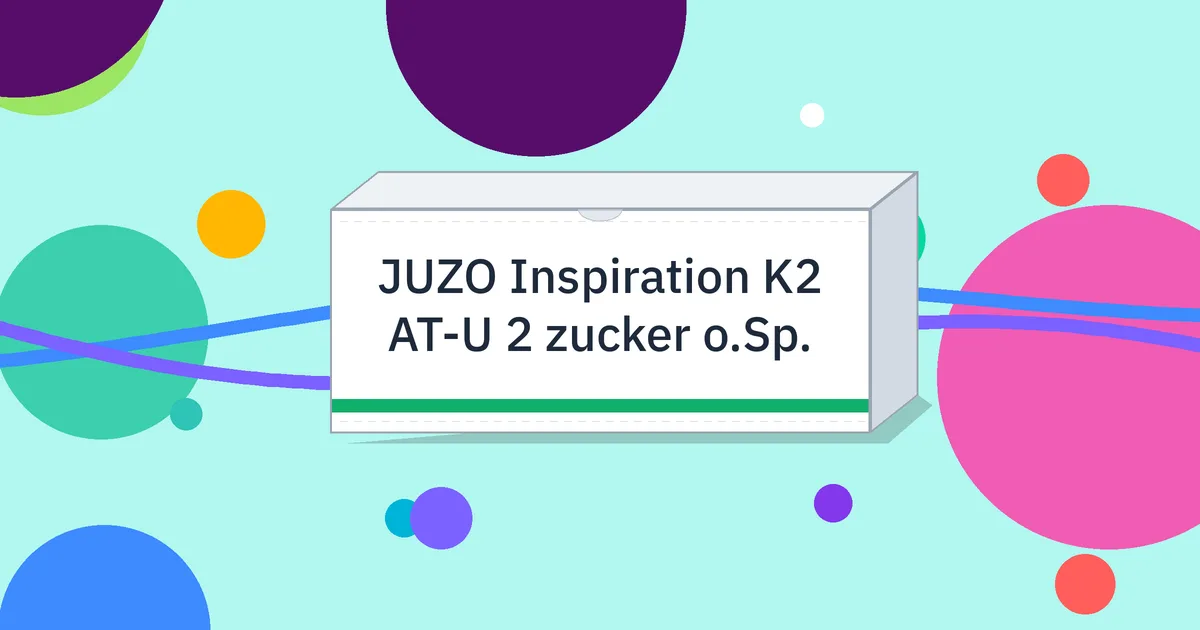 Symbolbild: Packung mit der Aufschrift JUZO Inspiration K2 AT-U 2 zucker o.Sp. (PZN 14927634) – Verfügbarkeit und Bezug in Apotheken in Frankfurt am Main