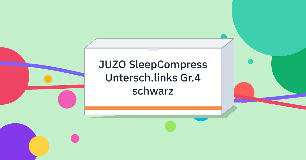 Symbolbild: Packung mit der Aufschrift JUZO SleepCompress Untersch.links Gr.4 schwarz (PZN 19622402) – Verfügbarkeit und Bezug in Apotheken in Frankfurt am Main