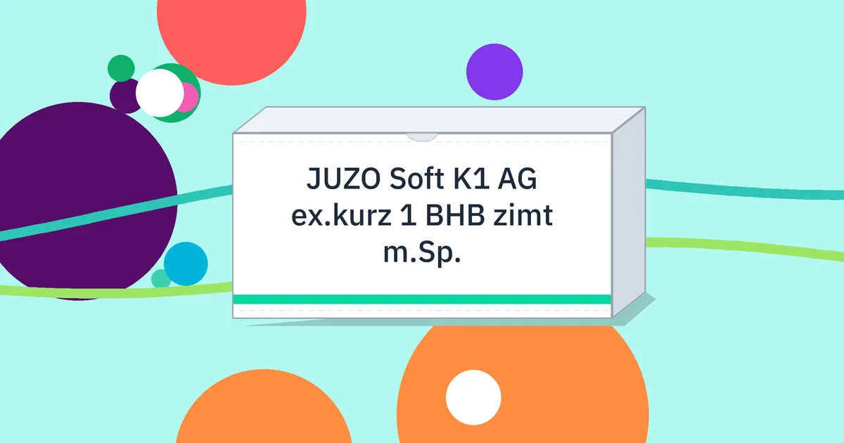 Symbolbild: Packung mit der Aufschrift JUZO Soft K1 AG ex.kurz 1 BHB zimt m.Sp. (PZN 14823389) – Verfügbarkeit und Bezug in Apotheken in Frankfurt am Main
