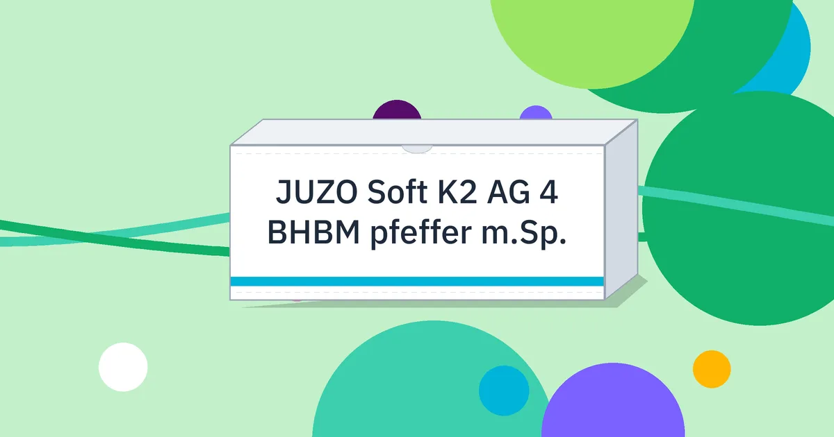 Symbolbild: Packung mit der Aufschrift JUZO Soft K2 AG 4 BHBM pfeffer m.Sp. (PZN 14858778) – Verfügbarkeit und Bezug in Apotheken in Frankfurt am Main