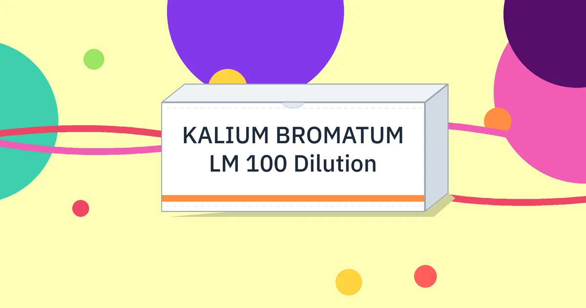 Symbolbild: Packung mit der Aufschrift KALIUM BROMATUM LM 100 Dilution (PZN 12918134) – Verfügbarkeit und Bezug in Apotheken in Frankfurt am Main