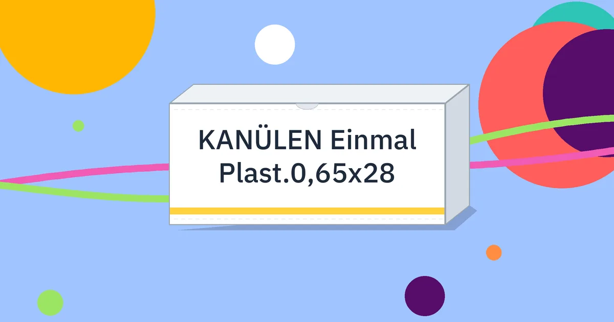 Symbolbild: Packung mit der Aufschrift KANÜLEN Einmal Plast.0,65x28 (PZN 01964361) – Verfügbarkeit und Bezug in Apotheken in Frankfurt am Main