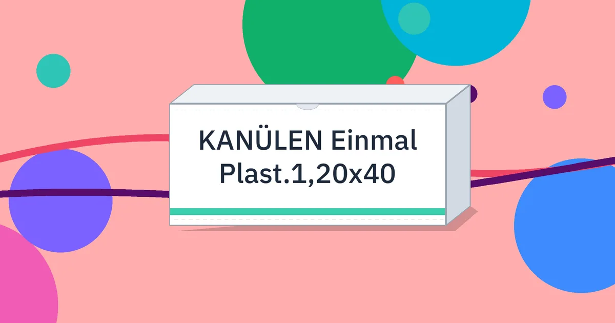 Symbolbild: Packung mit der Aufschrift KANÜLEN Einmal Plast.1,20x40 (PZN 01963841) – Verfügbarkeit und Bezug in Apotheken in Frankfurt am Main