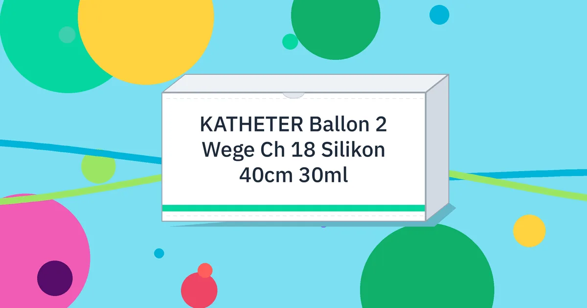 Symbolbild: Packung mit der Aufschrift KATHETER Ballon 2 Wege Ch 18 Silikon 40cm 30ml (PZN 06902293) – Verfügbarkeit und Bezug in Apotheken in Frankfurt am Main