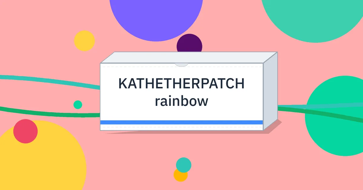 Symbolbild: Packung mit der Aufschrift KATHETHERPATCH rainbow (PZN 19866995) – Verfügbarkeit und Bezug in Apotheken in Frankfurt am Main