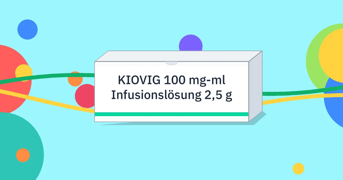 Symbolbild: Packung mit der Aufschrift KIOVIG 100 mg-ml Infusionslösung 2,5 g (PZN 04668775) – Verfügbarkeit und Bezug in Apotheken in Frankfurt am Main