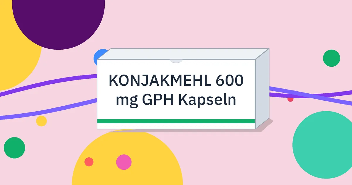 Symbolbild: Packung mit der Aufschrift KONJAKMEHL 600 mg GPH Kapseln (PZN 09918337) – Verfügbarkeit und Bezug in Apotheken in Frankfurt am Main