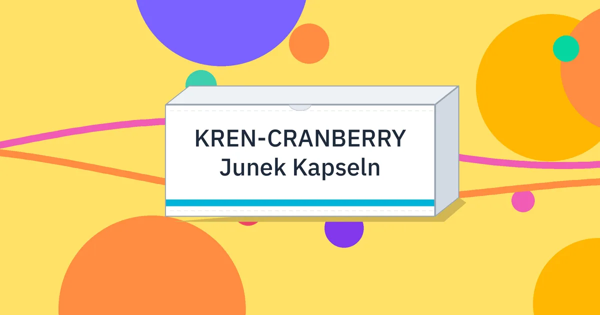 Symbolbild: Packung mit der Aufschrift KREN-CRANBERRY Junek Kapseln (PZN 10307136) – Verfügbarkeit und Bezug in Apotheken in Frankfurt am Main