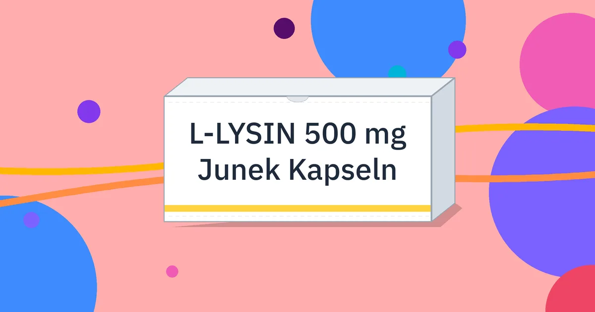 Symbolbild: Packung mit der Aufschrift L-LYSIN 500 mg Junek Kapseln (PZN 00134597) – Verfügbarkeit und Bezug in Apotheken in Frankfurt am Main