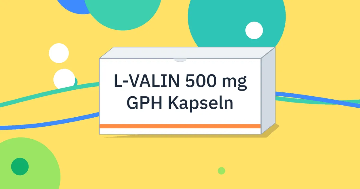 Symbolbild: Packung mit der Aufschrift L-VALIN 500 mg GPH Kapseln (PZN 09918952) – Verfügbarkeit und Bezug in Apotheken in Frankfurt am Main
