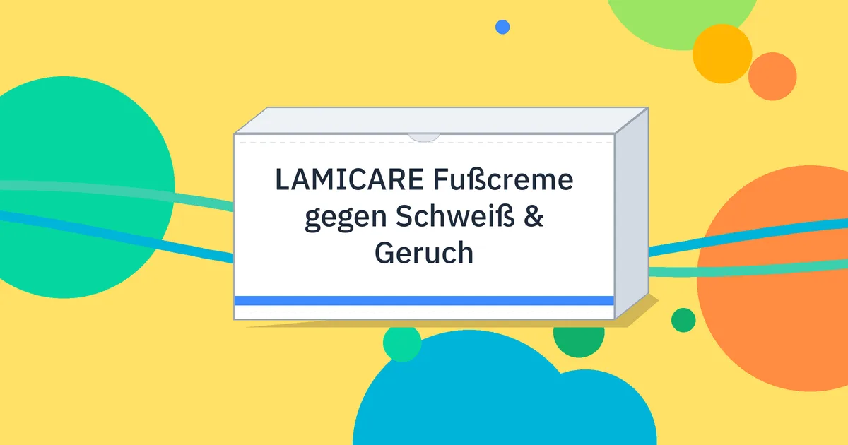 Symbolbild: Packung mit der Aufschrift LAMICARE Fußcreme gegen Schweiß & Geruch (PZN 20288210) – Verfügbarkeit und Bezug in Apotheken in Frankfurt am Main