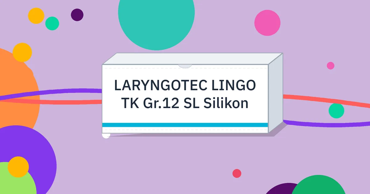 Symbolbild: Packung mit der Aufschrift LARYNGOTEC LINGO TK Gr.12 SL Silikon (PZN 03309904) – Verfügbarkeit und Bezug in Apotheken in Frankfurt am Main