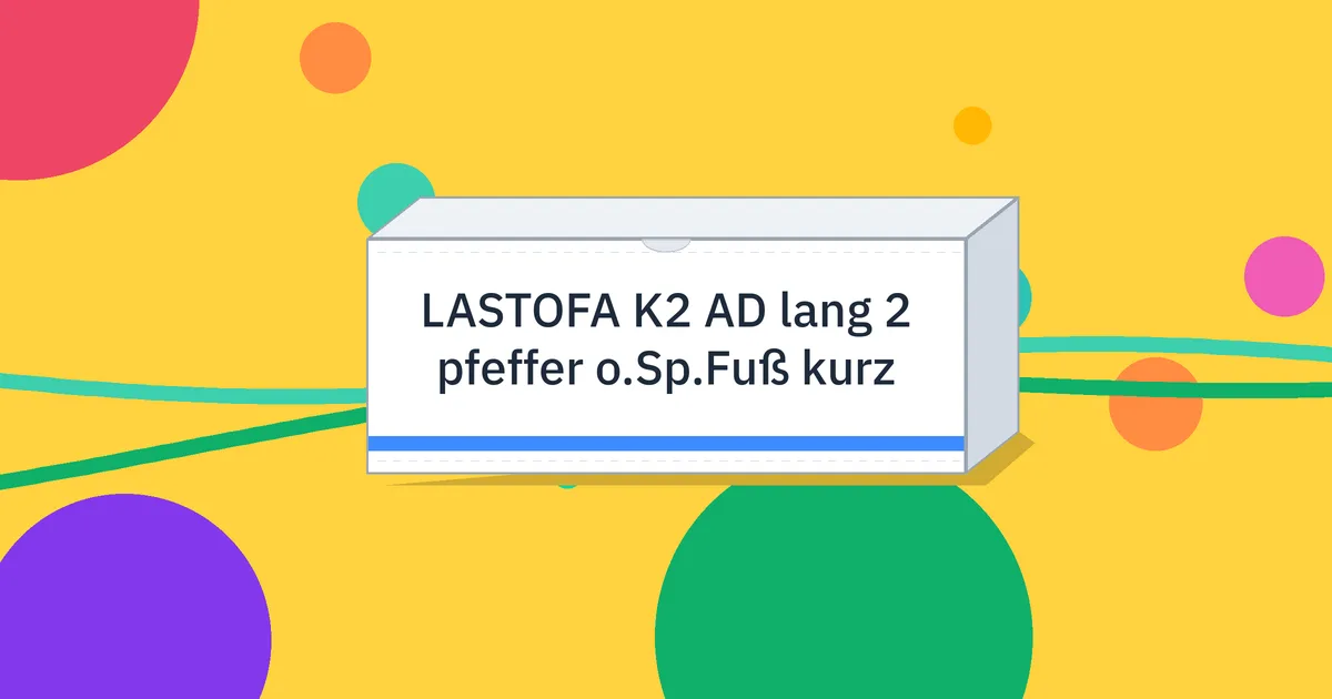 Symbolbild: Packung mit der Aufschrift LASTOFA K2 AD lang 2 pfeffer o.Sp.Fuß kurz (PZN 13800044) – Verfügbarkeit und Bezug in Apotheken in Frankfurt am Main